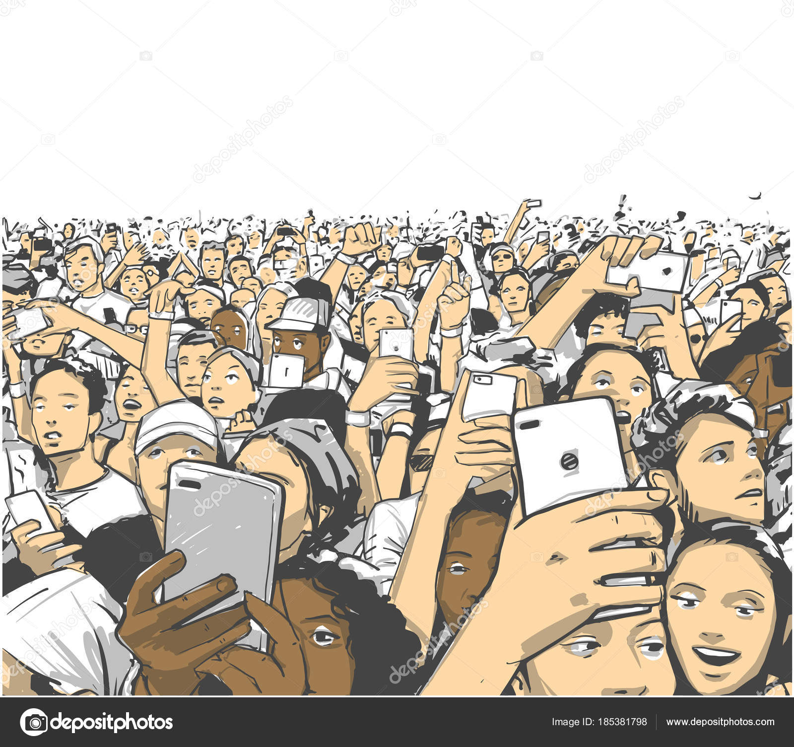 Cartoon Concert Crowd