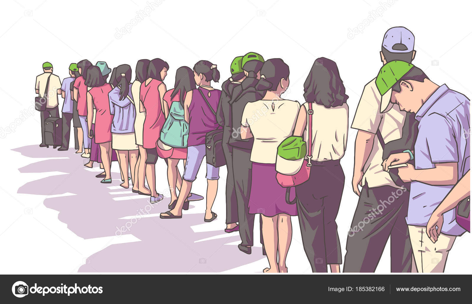 Crowd Of People Standing In Line People Standing In Line Images Free