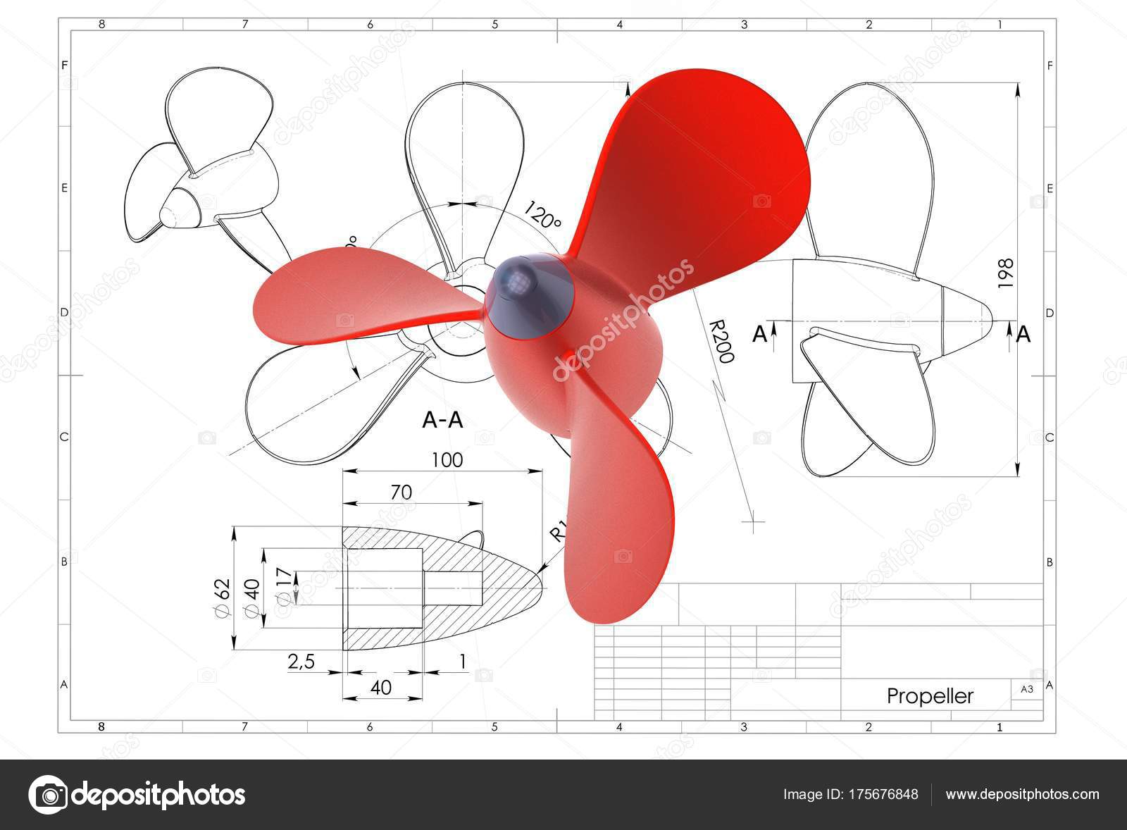 Illustration Propeller Engineering Drawing — Stock Photo © ildarss ...