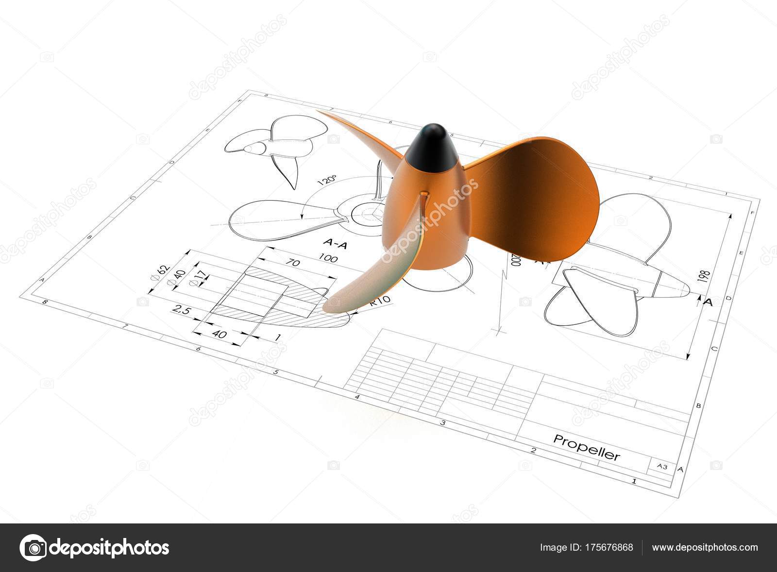 Illustration Propeller Engineering Drawing Stock Photo by ©ildarss ...