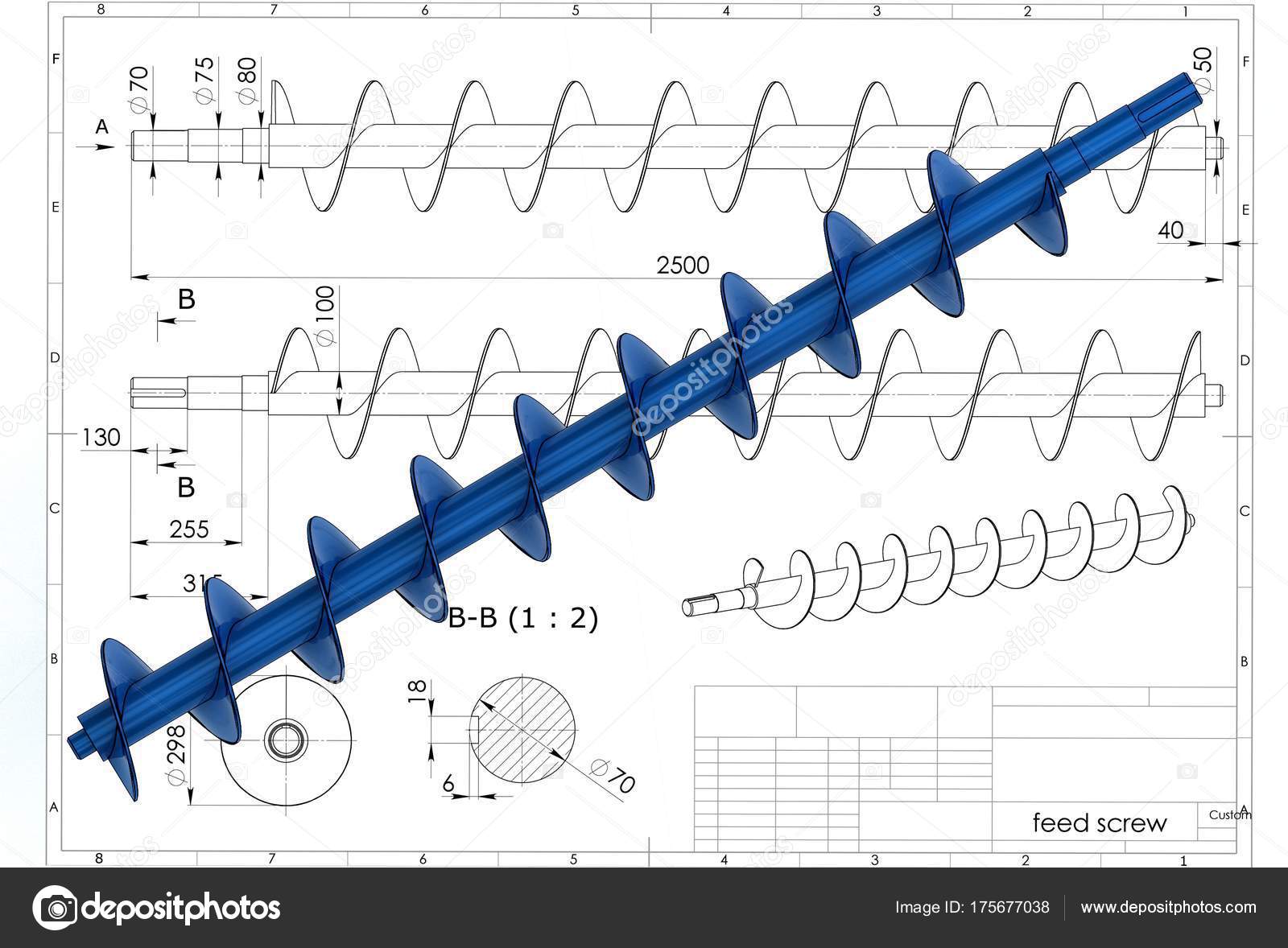 Illustration Vis Archimède Dessus Dessin Technique — Photographie ...
