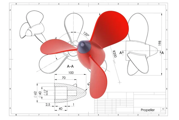 Illustration Turbo Impeller Engineering Drawing — Stock Photo © ildarss ...