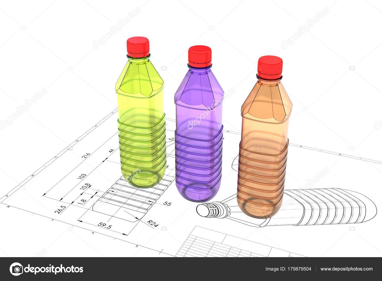 Illustration Plastic Bottle Engineering Drawing Stock Photo by ©ildarss ...