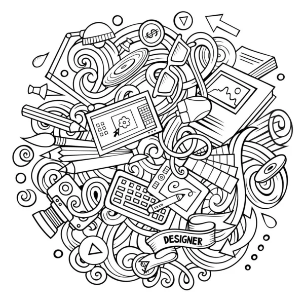 Cartoon vector doodles Art and Design illustration Stock Vector by ...