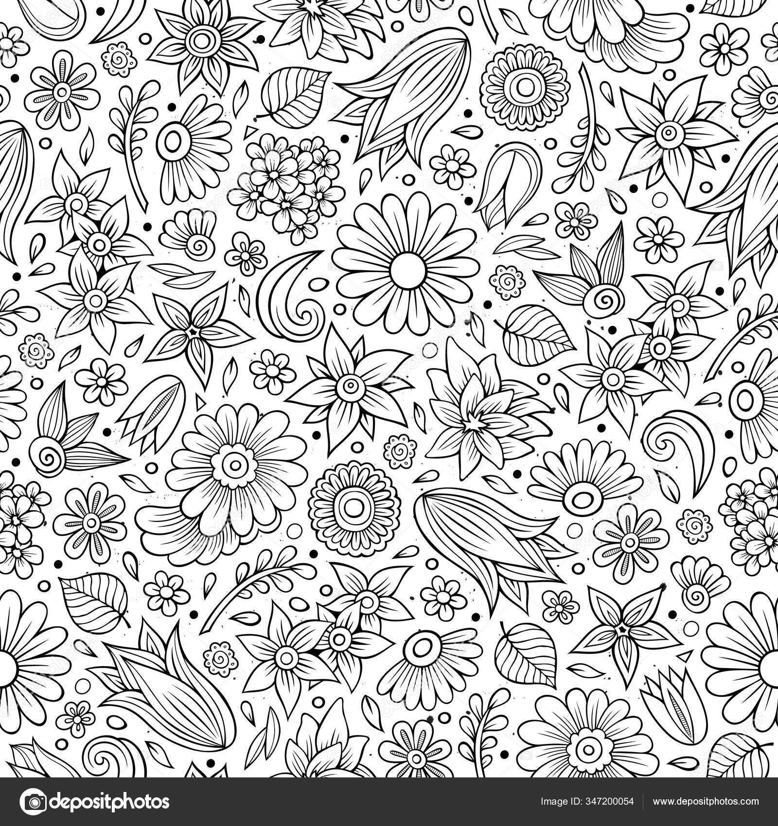 Cartoon cute hand drawn Spring seamless pattern. Stock Vector by ...