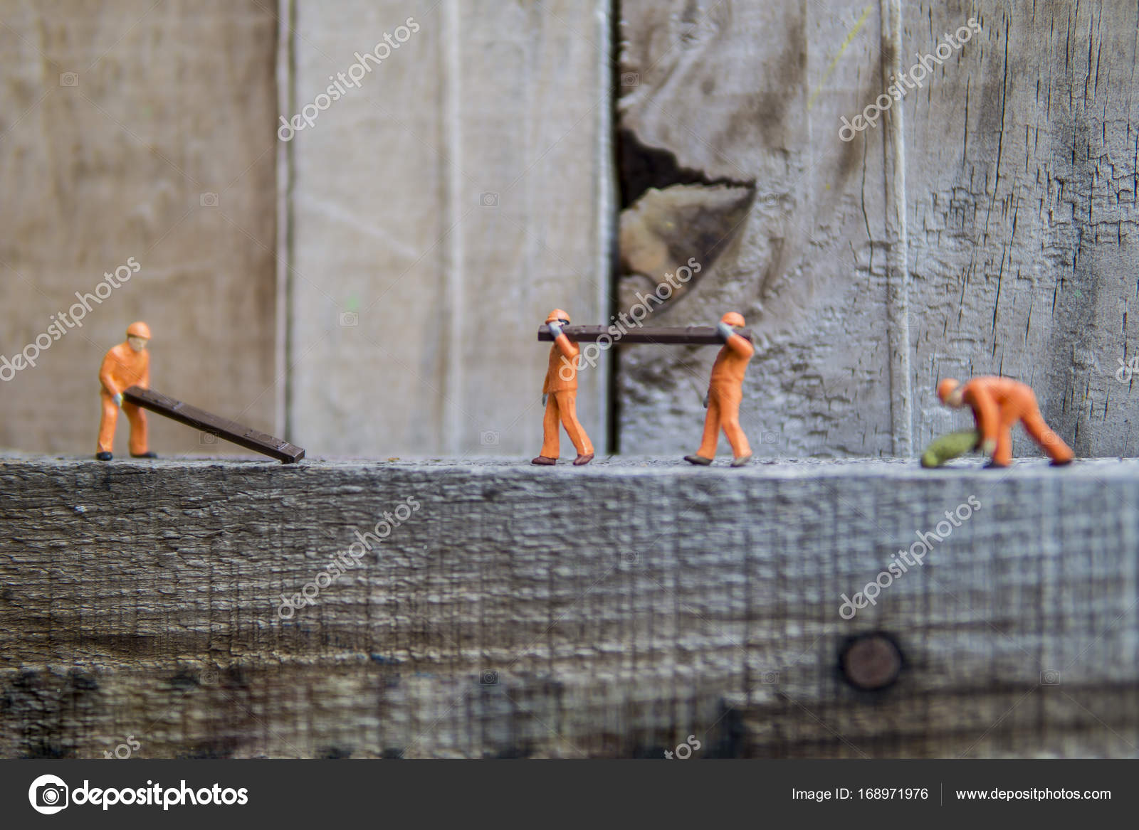 Miniature Figure Working Industrial Close Construction Worker Doing ...