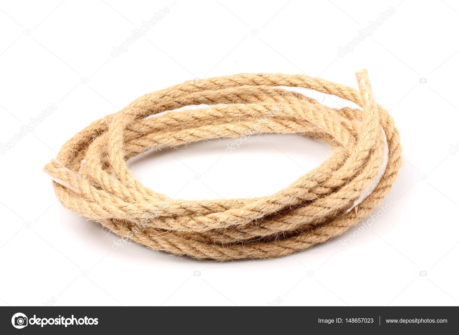 Pile of a linen rope string isolated. Stock Photo by ©osoznanie.jizni ...