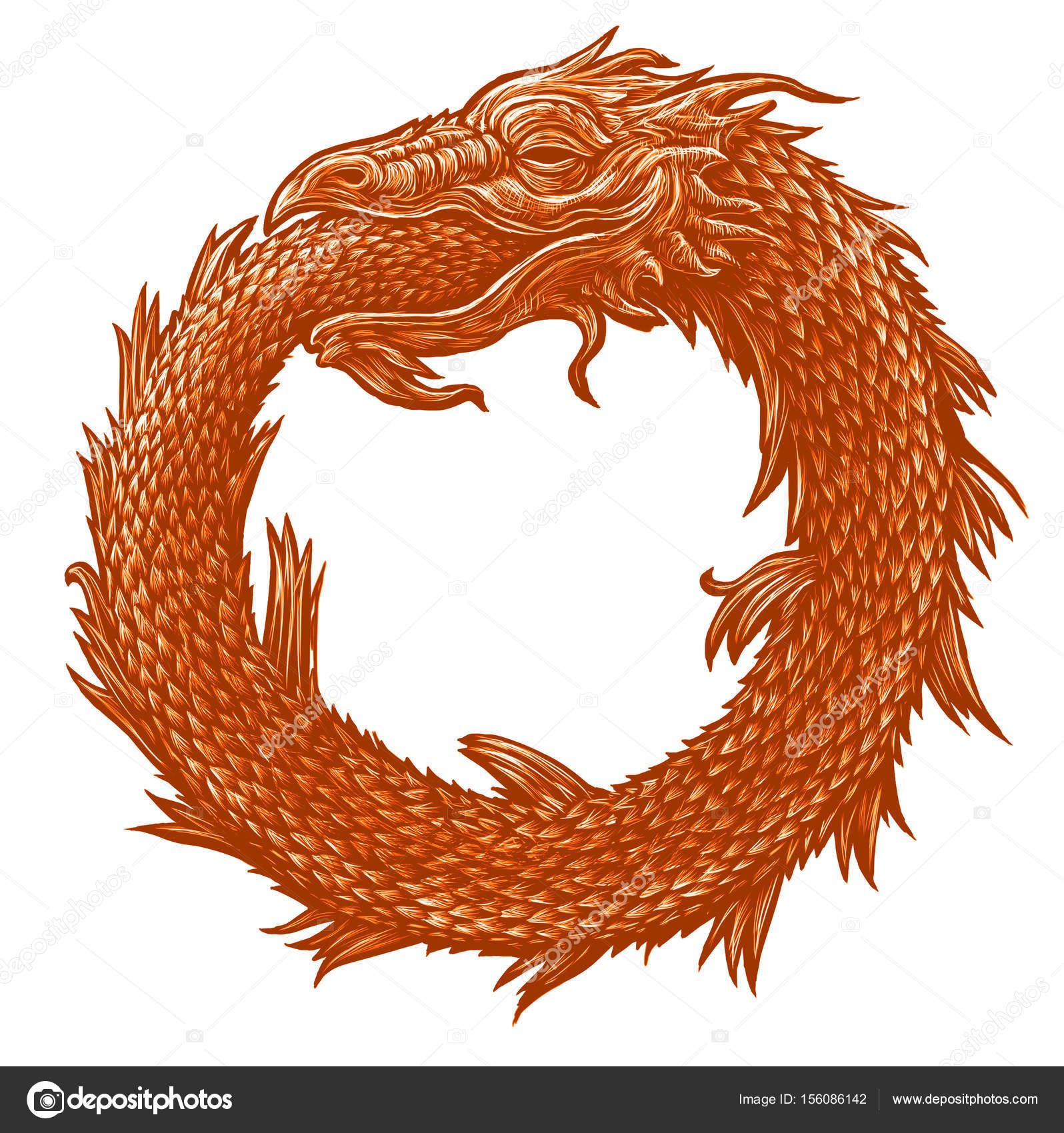 Ouroboros. Ancient mystical sign Stock Photo by ©barandash 156086142