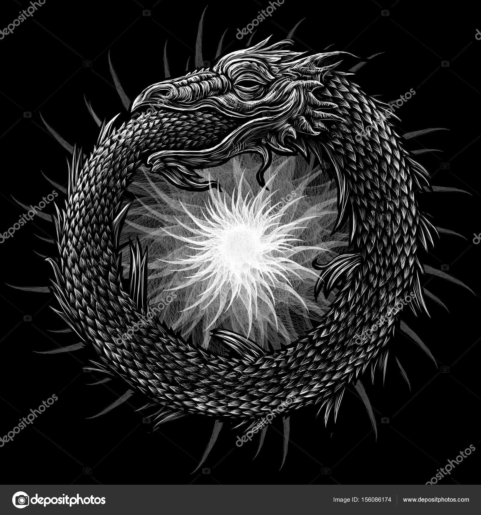 Ouroboros Dragon Drawing Desert Ouroboros Dragon By Fruits_of_Loom
