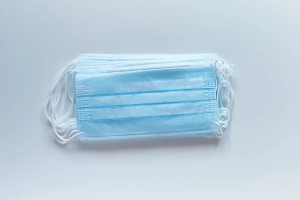 Prevent coronavirus. Medical protective masks isolated on white ...