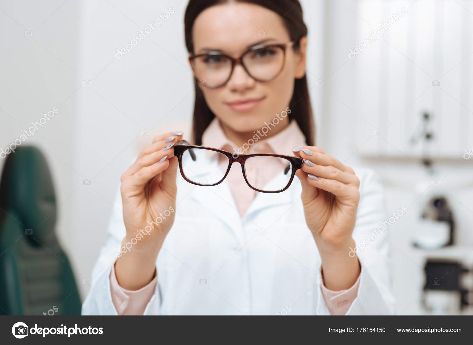 Selective Focus Ophthalmologist Holding Pair Eyeglasses Hands Clinic ...