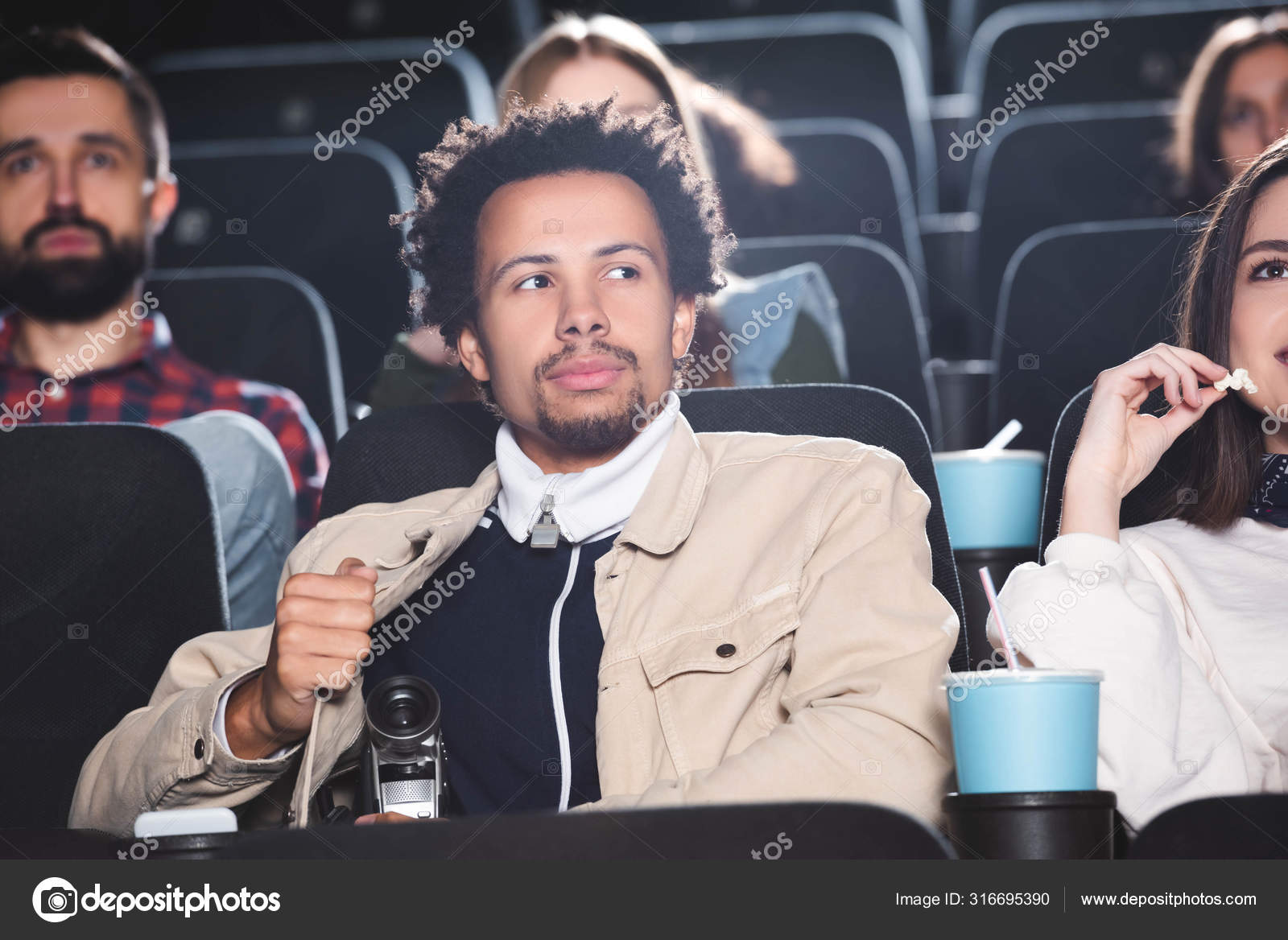 Selective Focus African American Man Shooting Digital Camera Watching ...