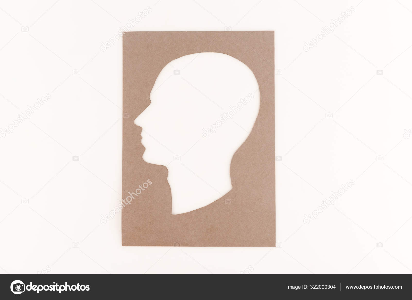 Top View Human Head Silhouette Isolated White — Stock Photo ...