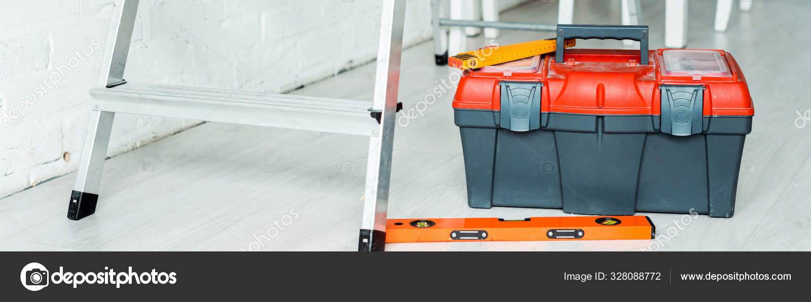 Panoramic Shot Toolbox Ladder — Stock Photo © IgorVetushko #328088772