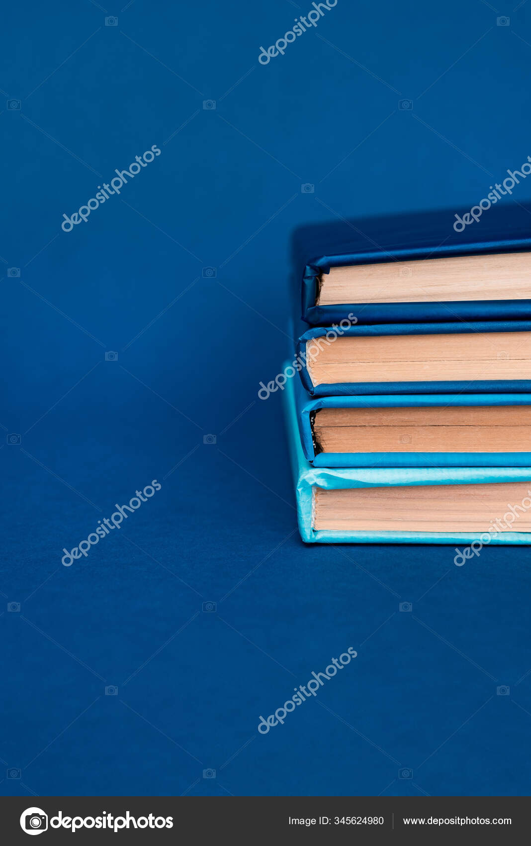 Bright Books Blue Background Copy Space Stock Photo by ©IgorVetushko ...