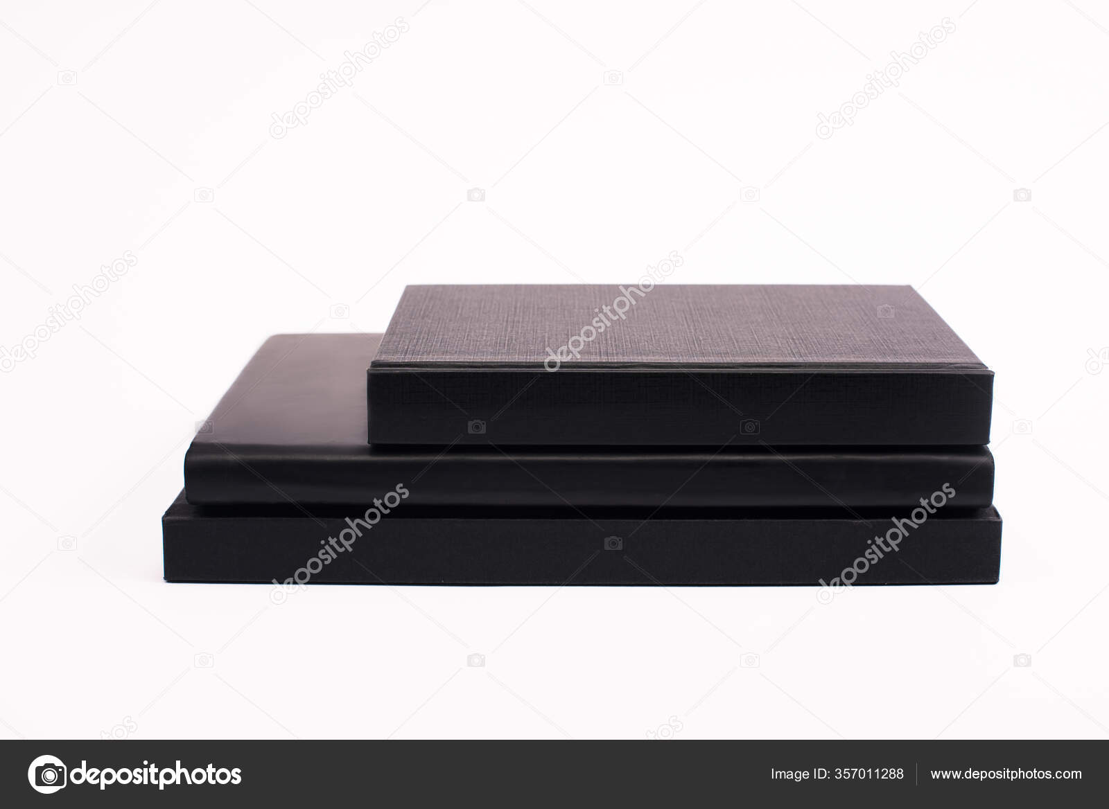 Black Notepads Isolated White Copy Space — Stock Photo © IgorVetushko ...