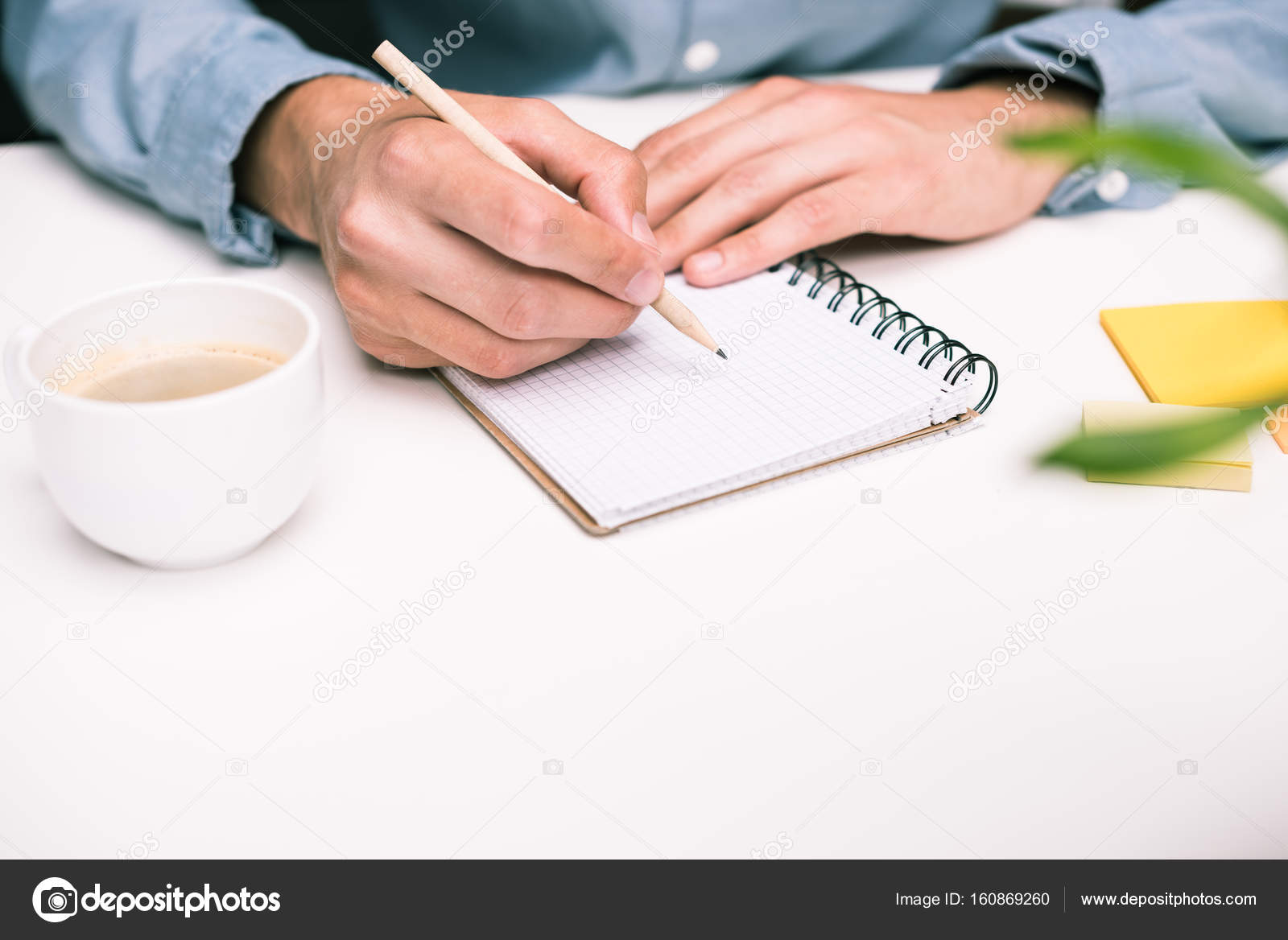 Man writing in diary — Stock Photo © AllaSerebrina #160869260