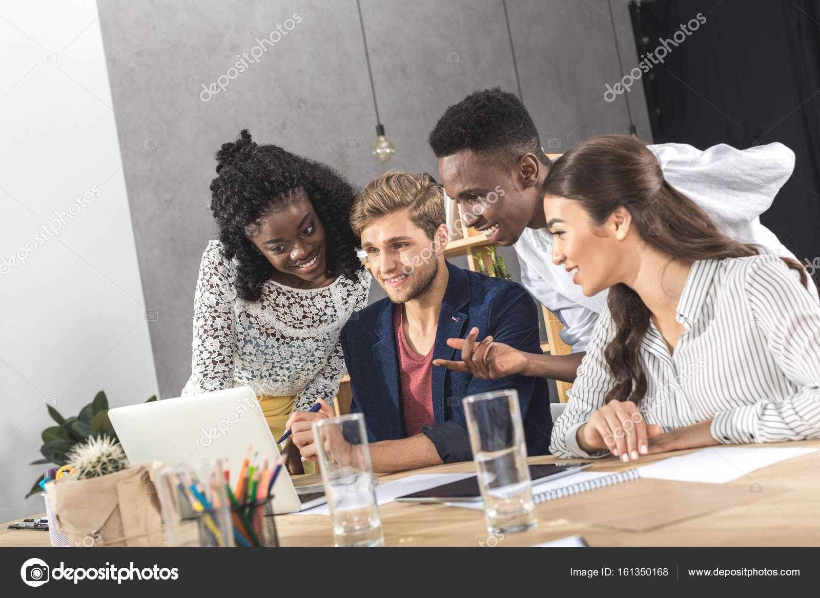 Multicultural business people working together — Stock Photo ...