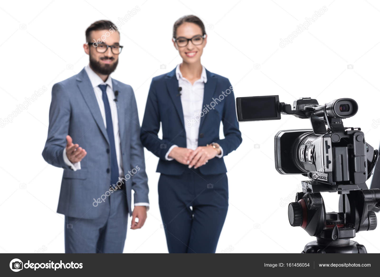 Newscasters looking at camera — Stock Photo © AllaSerebrina #161456054