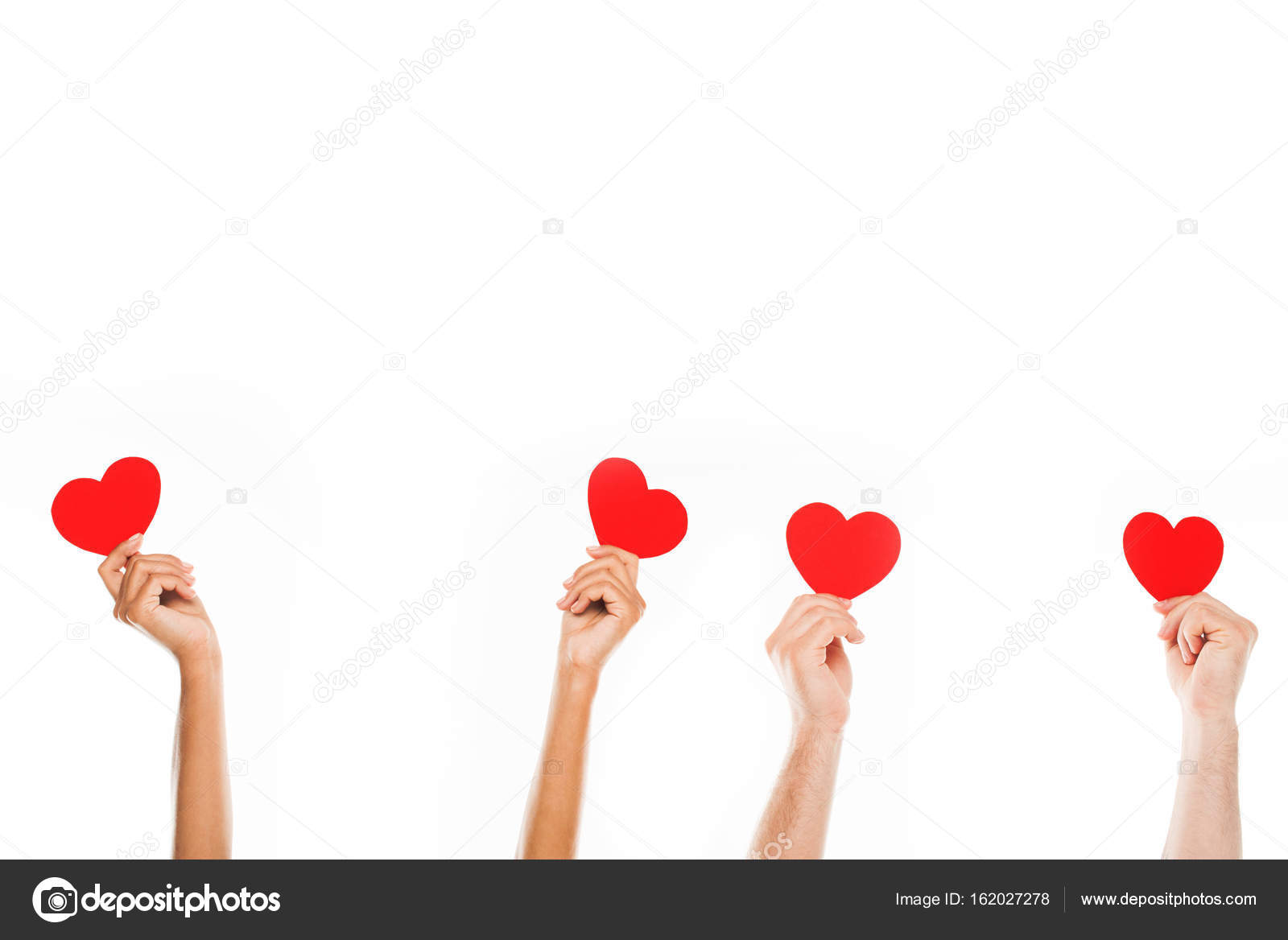 Hands with red paper hearts — Stock Photo © AllaSerebrina #162027278