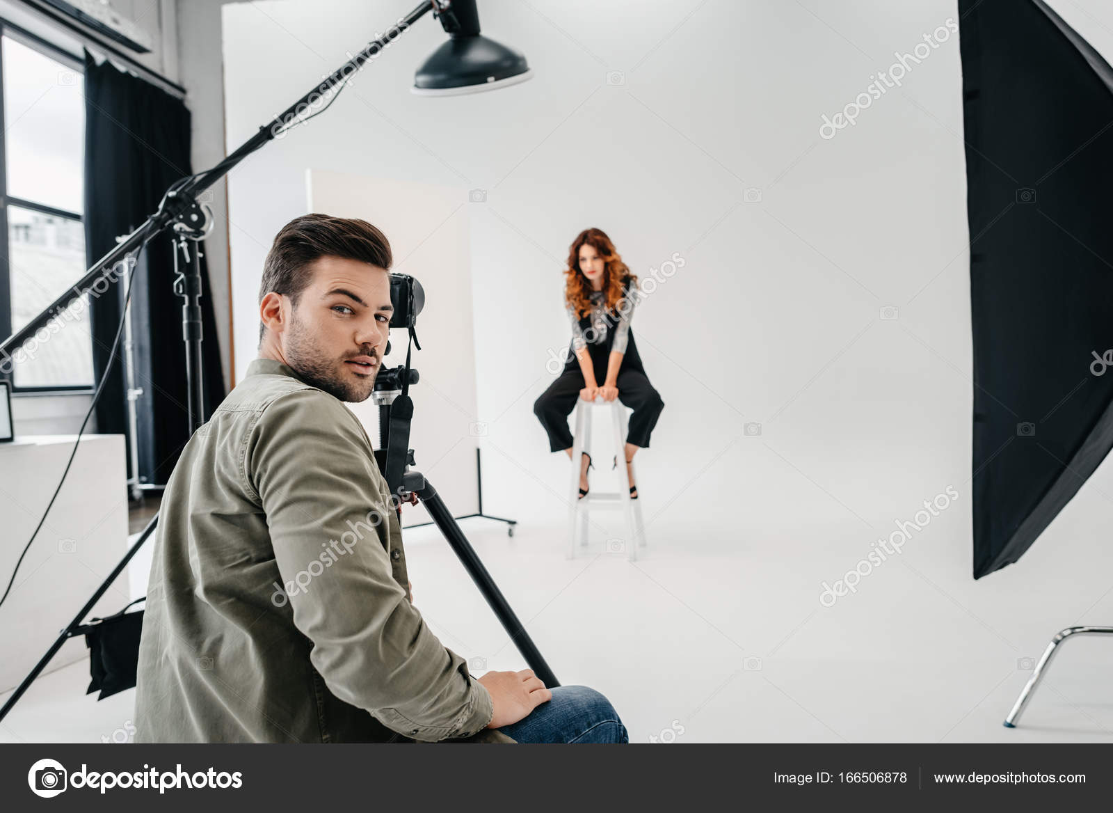 Photographer and beautiful model Stock Photo by ©AllaSerebrina 166506878