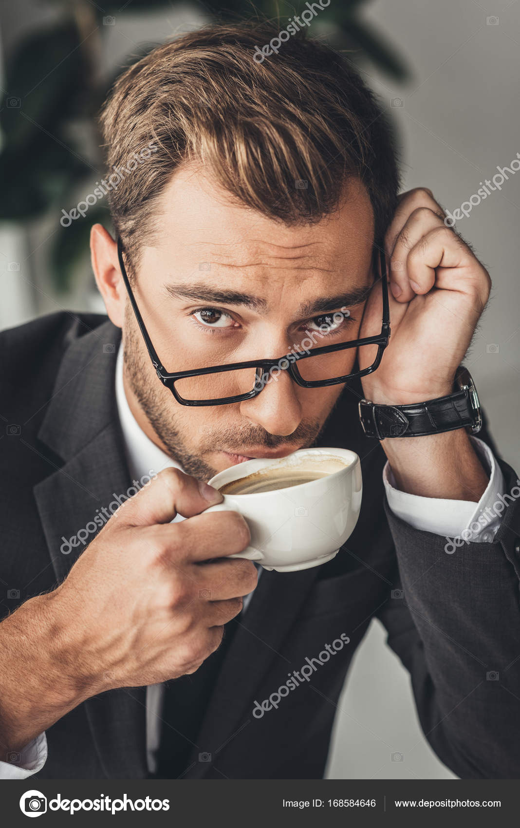 Overworked businessman drinking coffee — Free Stock Photo ... Overworked businessman drinking coffee — Free Stock Photo ...