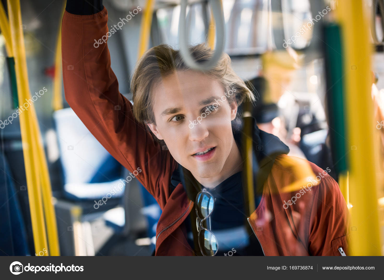 Young man in bus — Free Stock Photo © AllaSerebrina #169736874