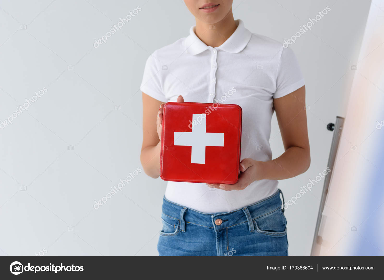 Woman with first aid kit — Stock Photo © AllaSerebrina #170368604