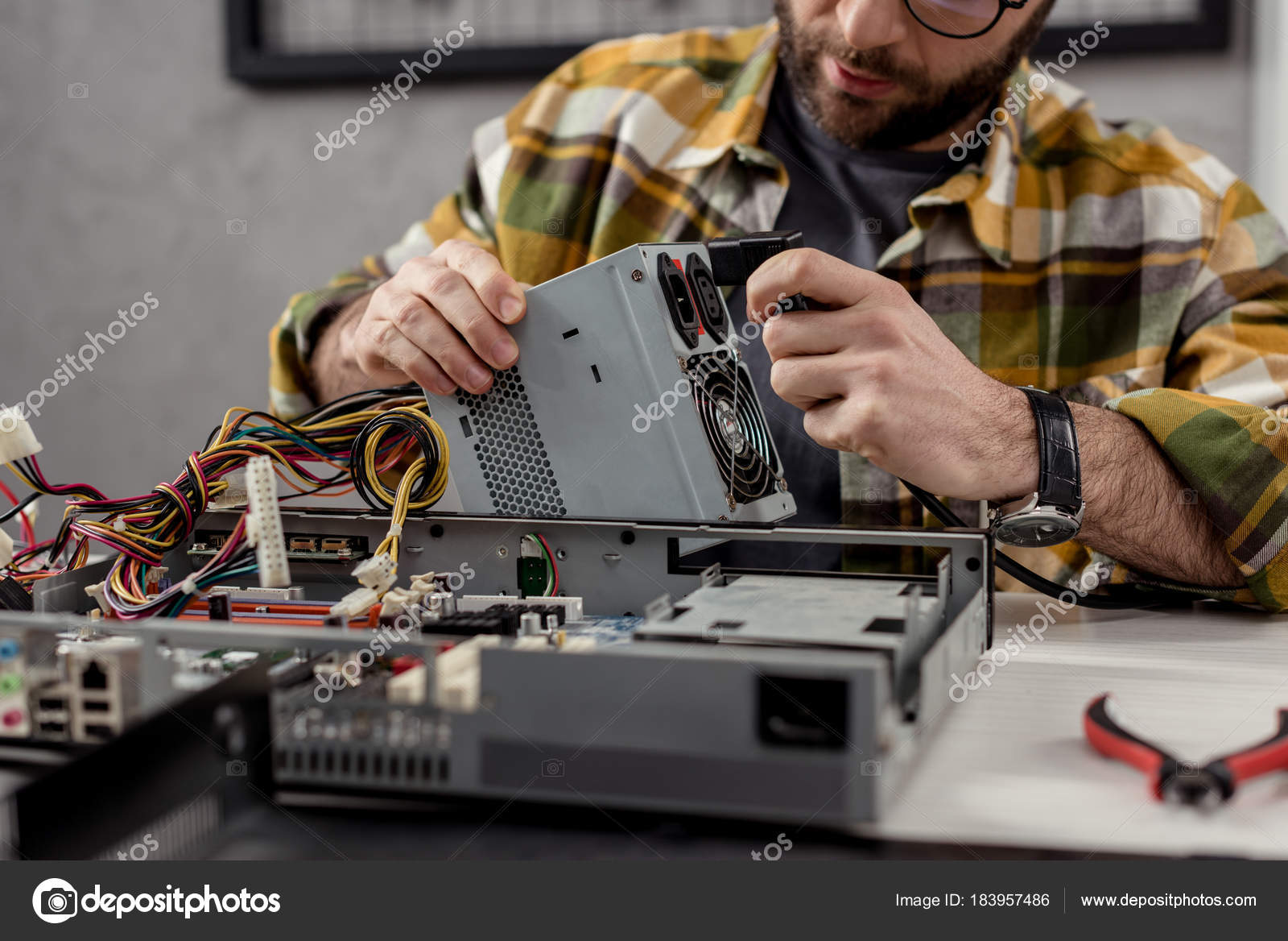 Cropped Image Fixing Broken Computer Part — Stock Photo © AllaSerebrina ...