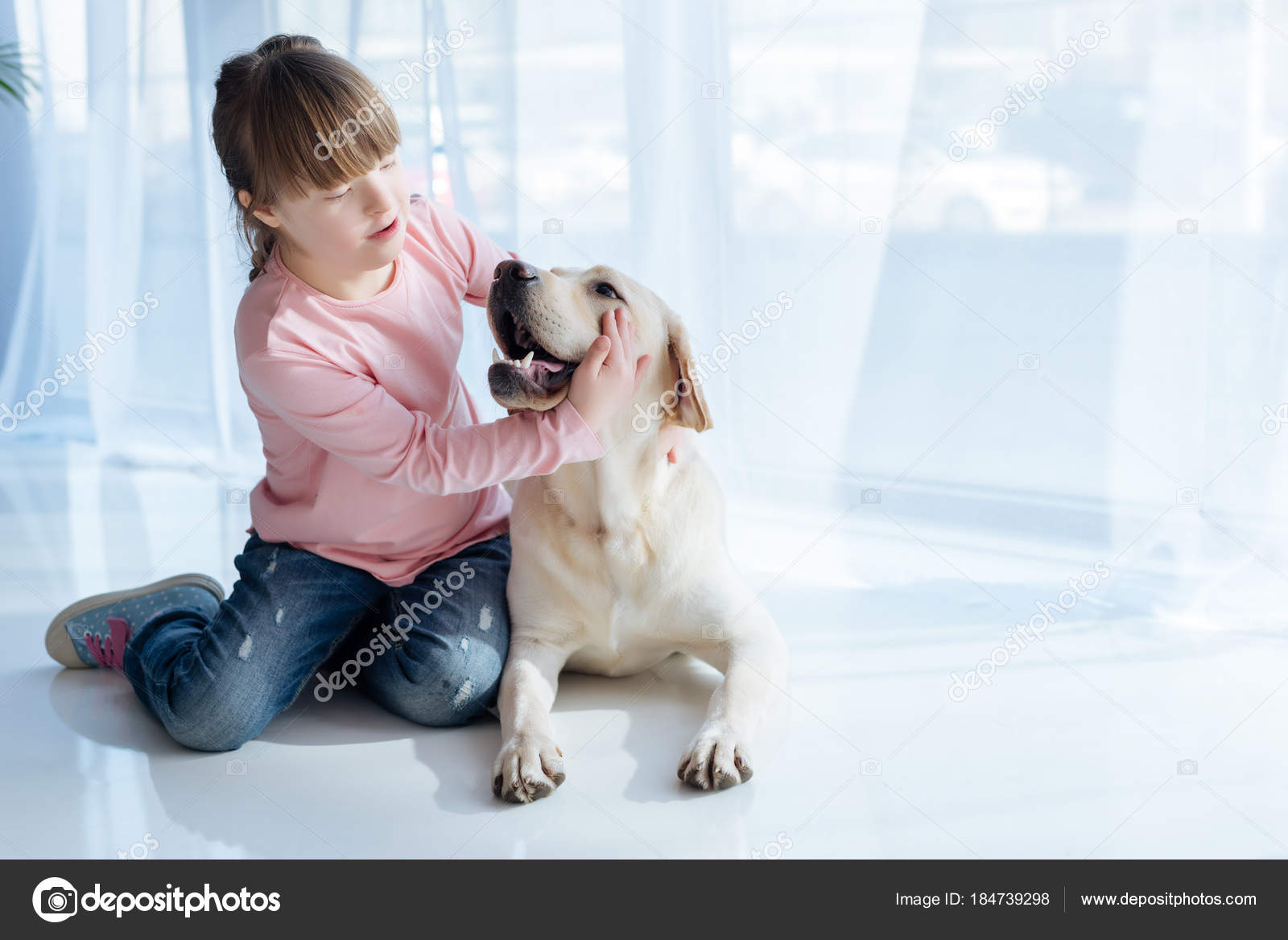 Kid Syndrome Playing Labrador Retriever — Stock Photo © AllaSerebrina ...