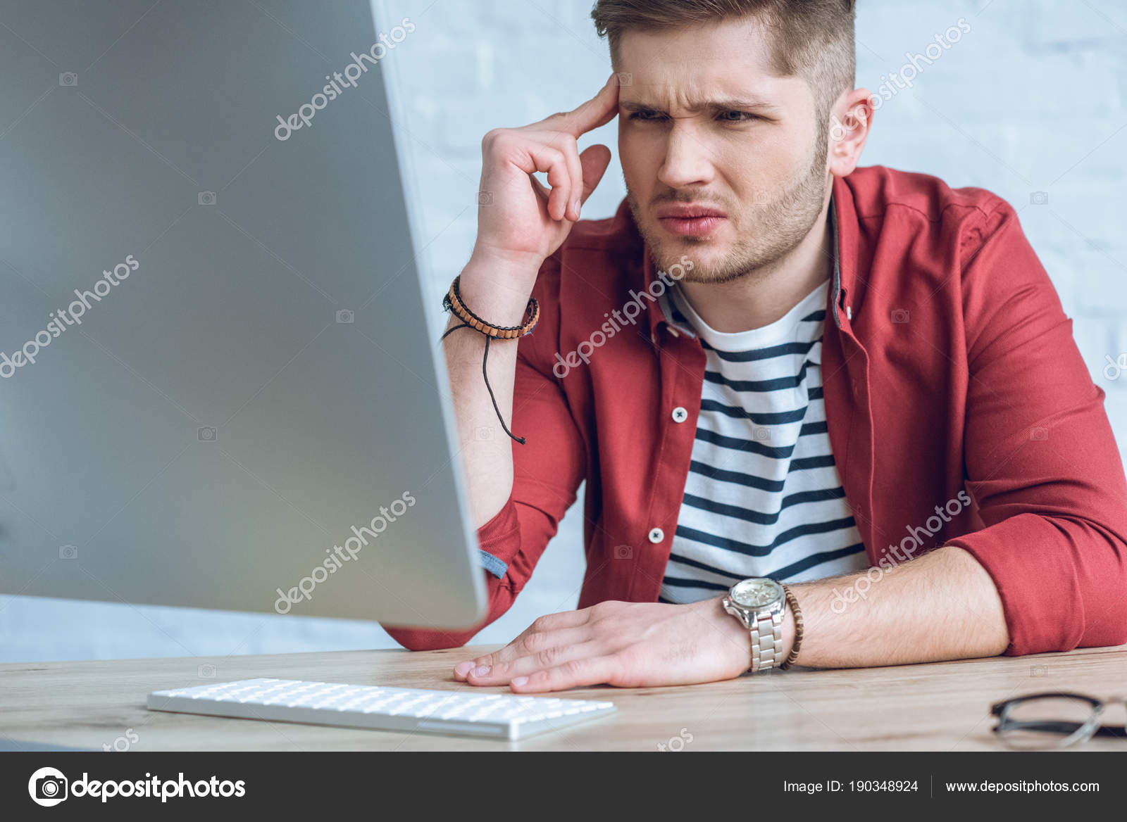 Confused Man Computer