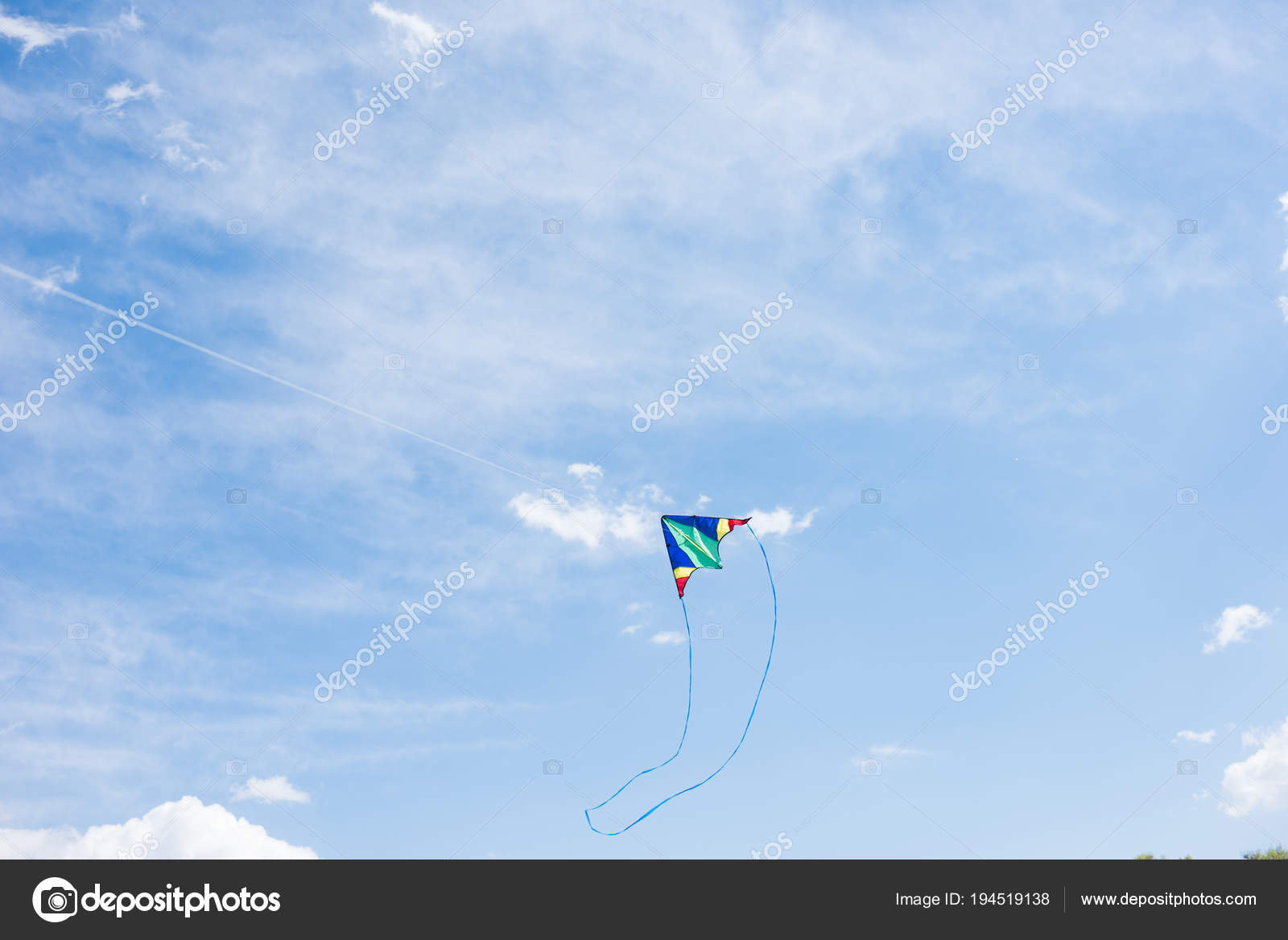 Low Angle View Flying Kite Sky Background — Stock Photo © AllaSerebrina ...