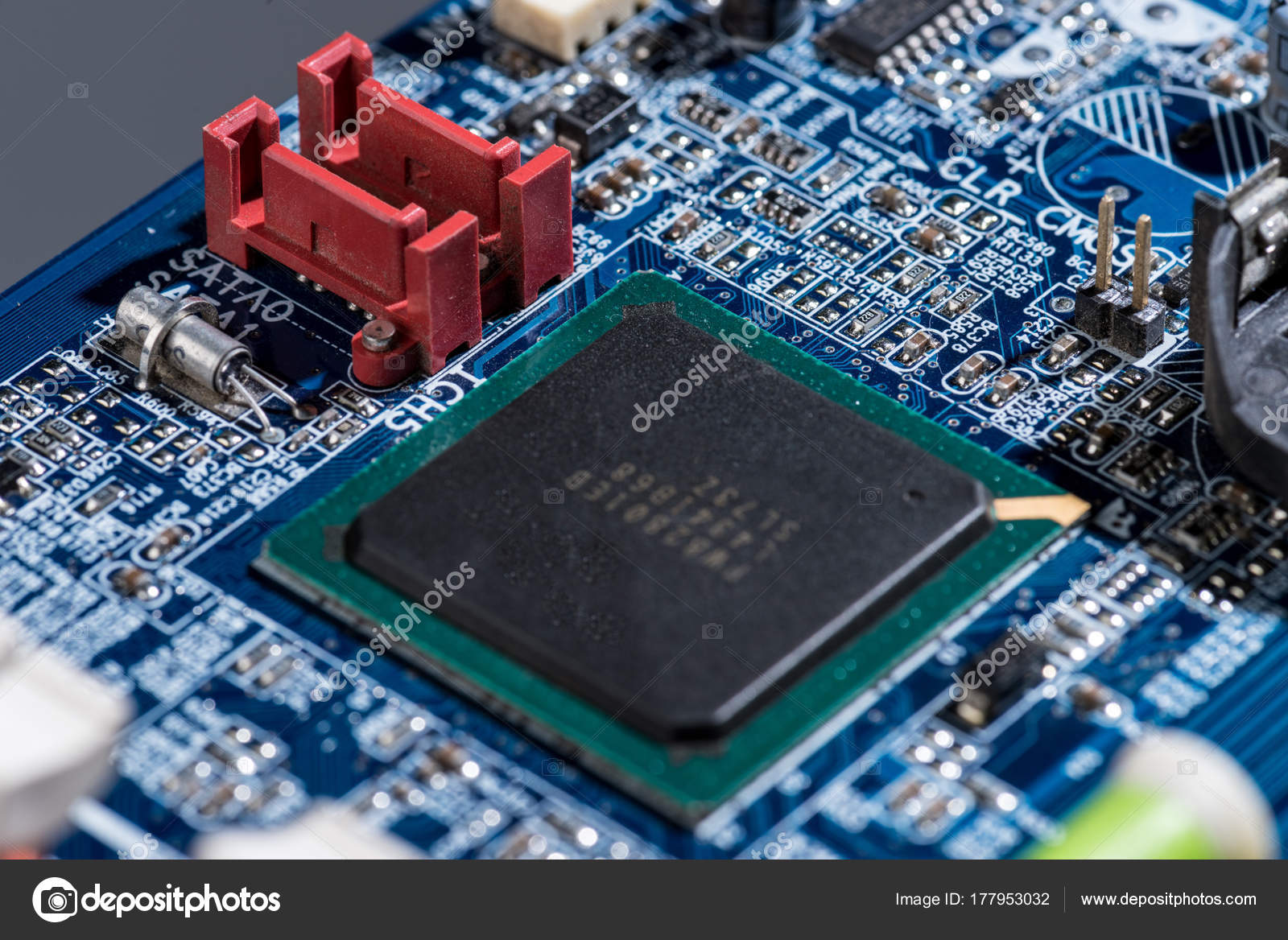 Selective Focus Computer Motherboard Chip Other Details — Stock Photo ...
