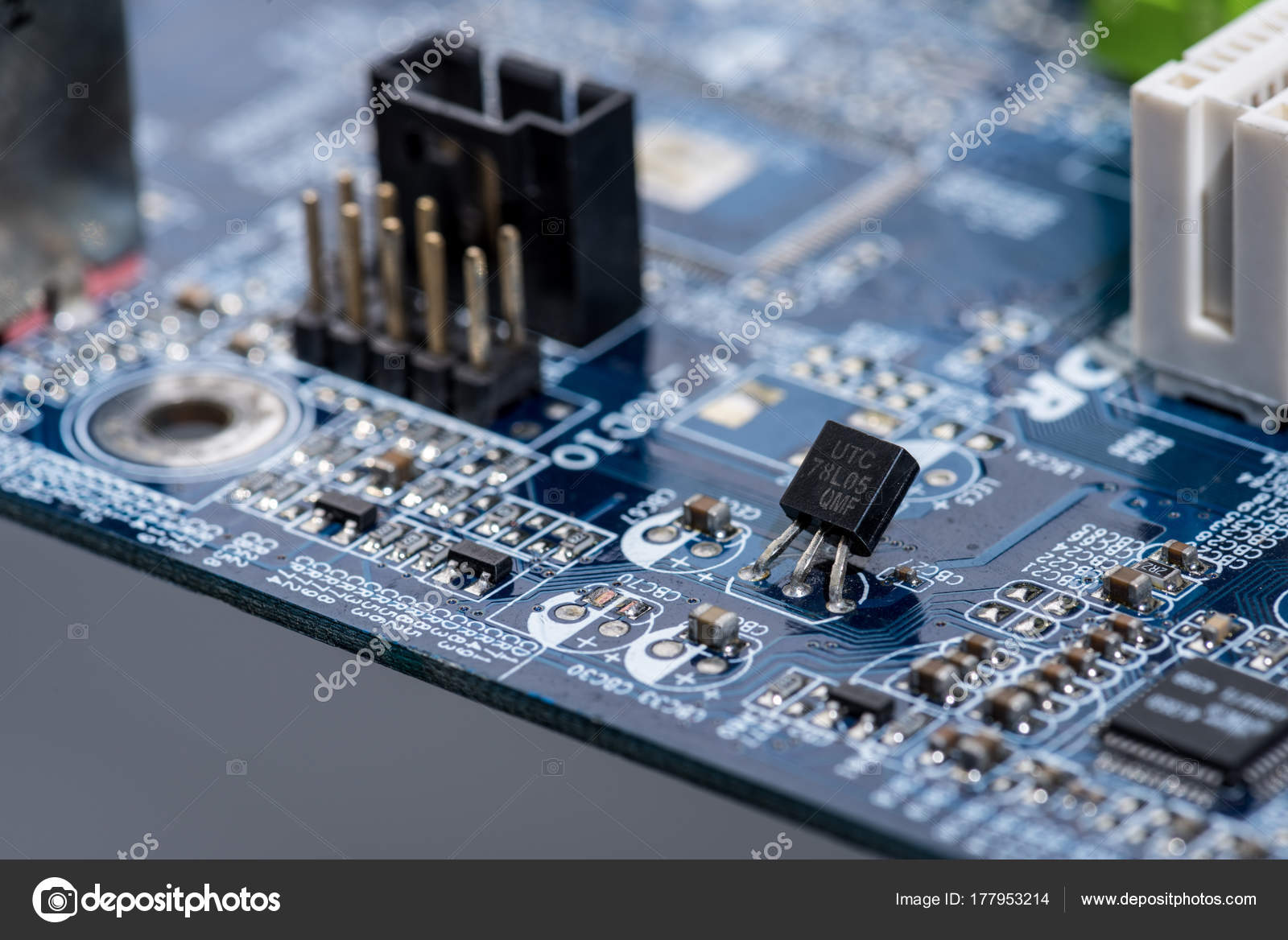 Selective Focus Various Details Computer Motherboard — Stock Photo ...