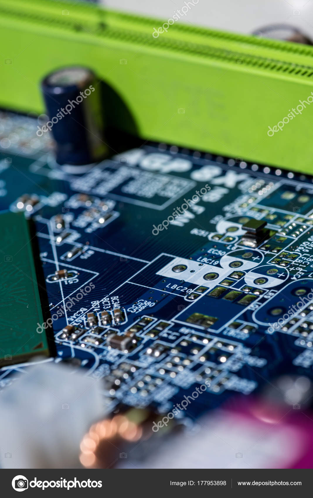 Close View Computer Motherboard Chip — Stock Photo © EdZbarzhyvetsky ...