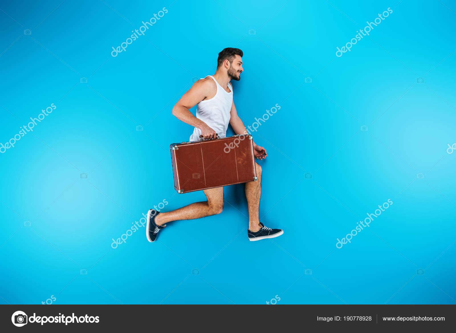 Man with suitcase Stock Photo by ©EdZbarzhyvetsky 190778928