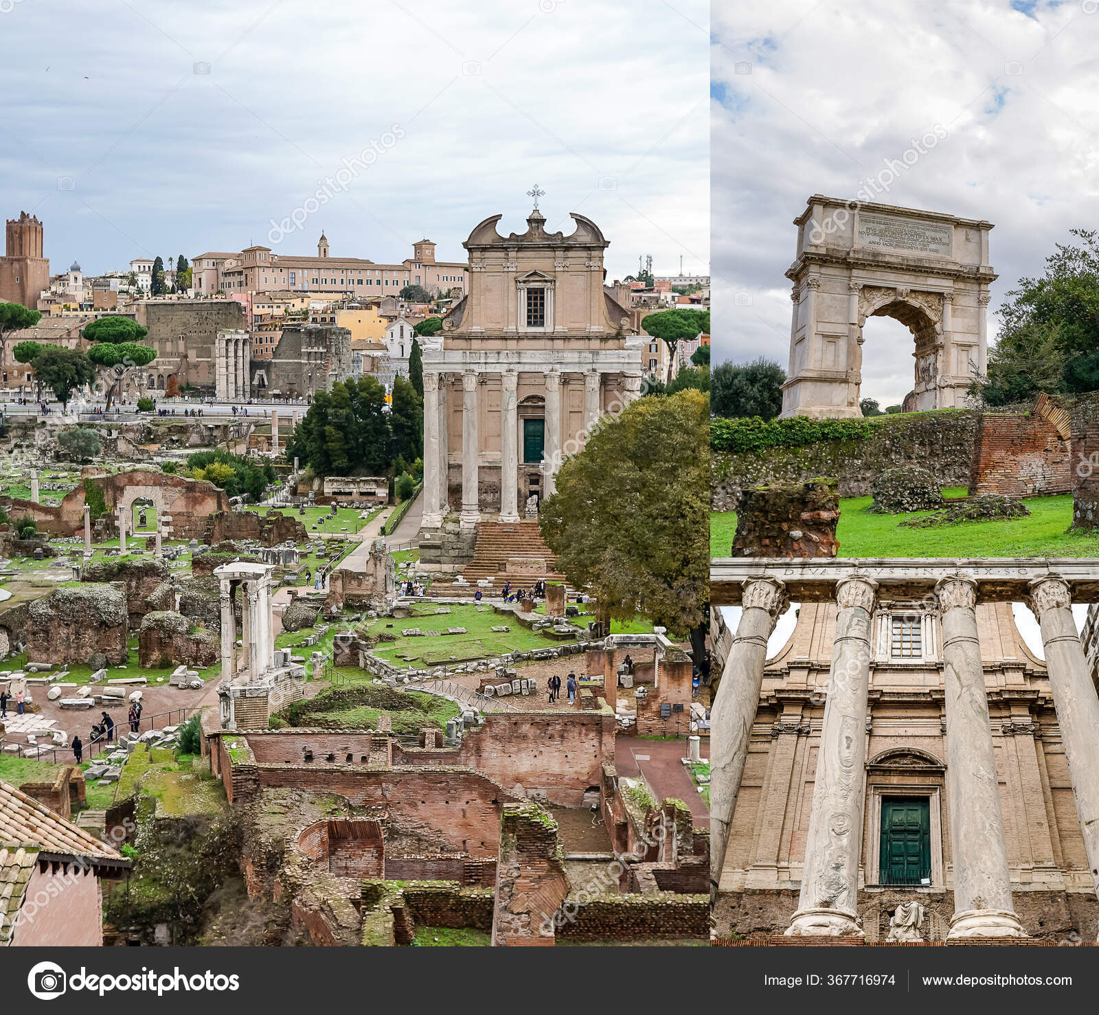Collage Arch Titus Ancient Buildings Rome Stock Photo by ©DimaKozitsyn ...