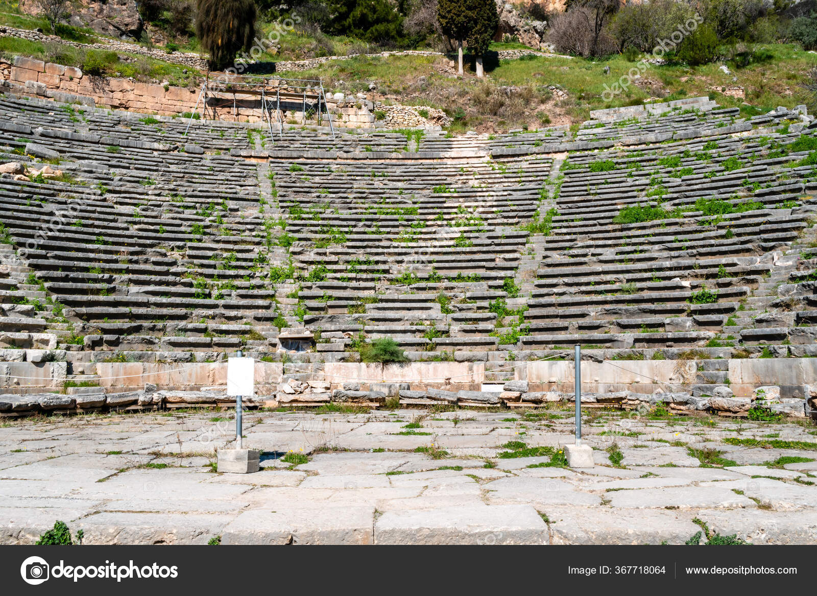 Sunlight Ancient Historical Amphitheatre Greece Stock Photo by ...
