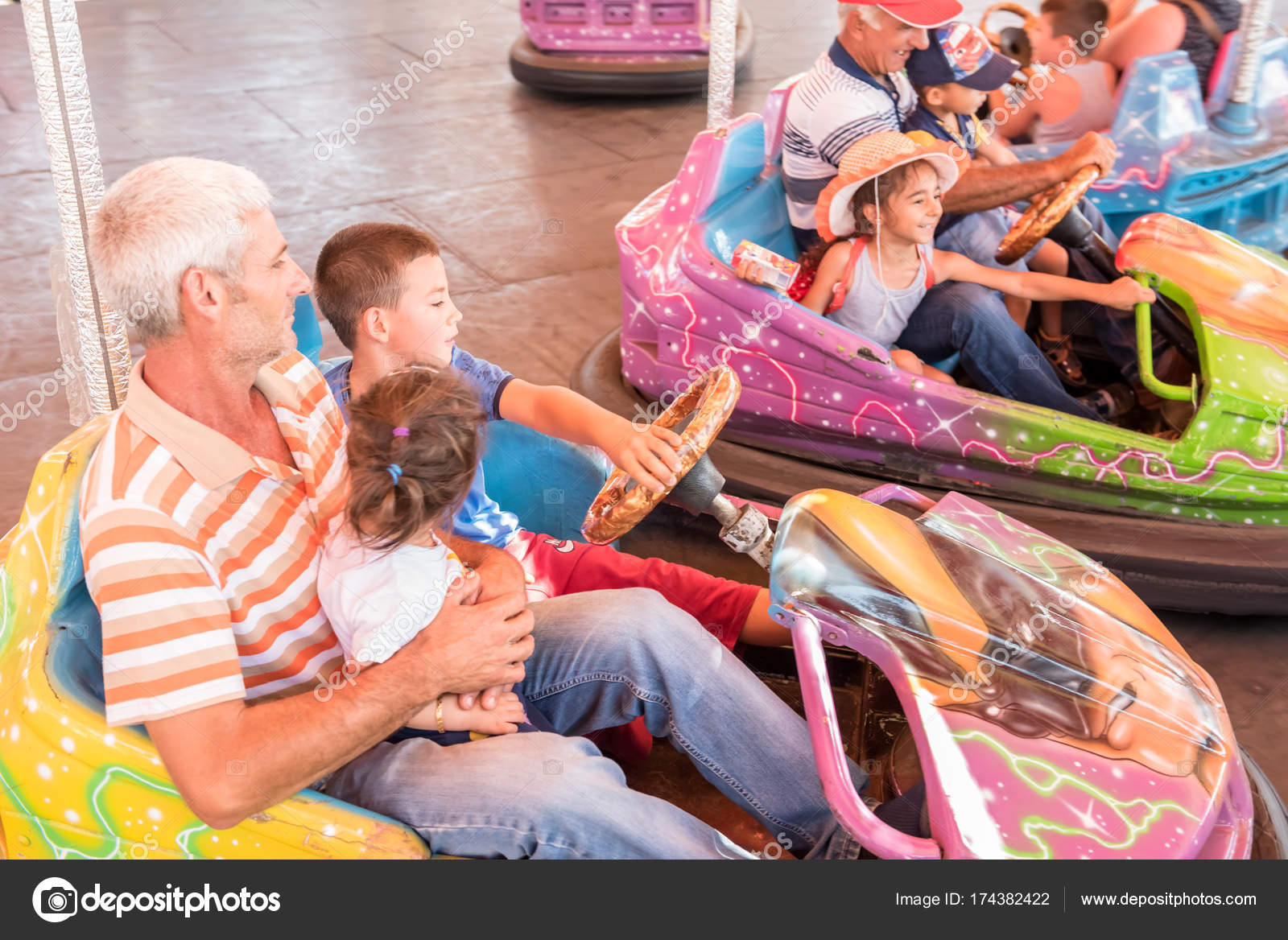 Kids and children having fun at amusement park – Stock Editorial Photo ...