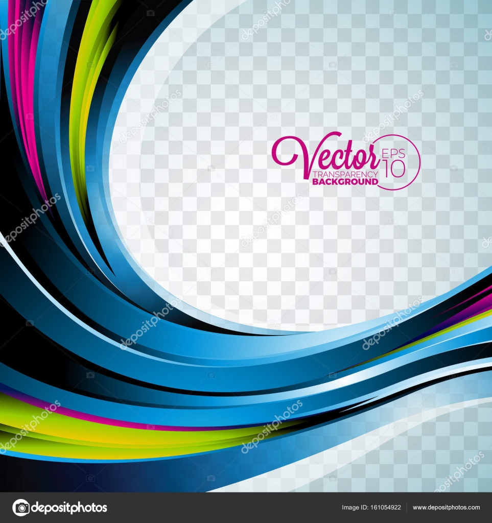 Abstract vector wave design on transparent background. Stock Vector by ...