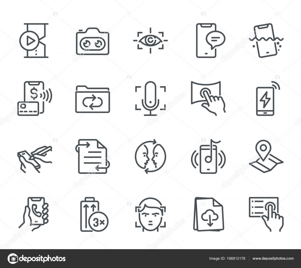 Smartphone Features Icons, Monoline concept Stock Vector by ©blinkblink ...