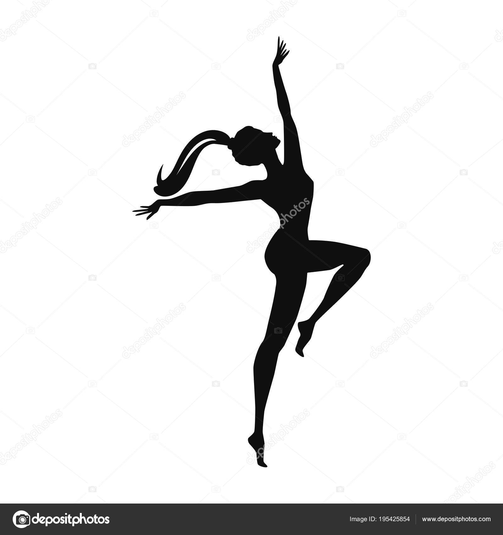 Sketch. Dancer - young girl dances - isolated on white background - art ...