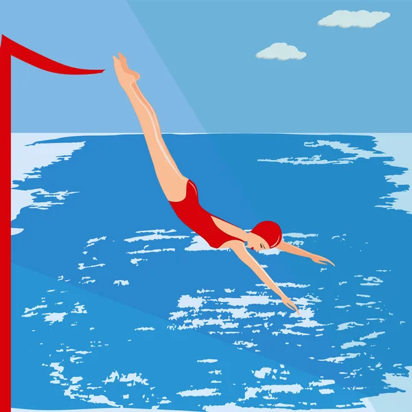 Person Diving Into Pool Clip Art