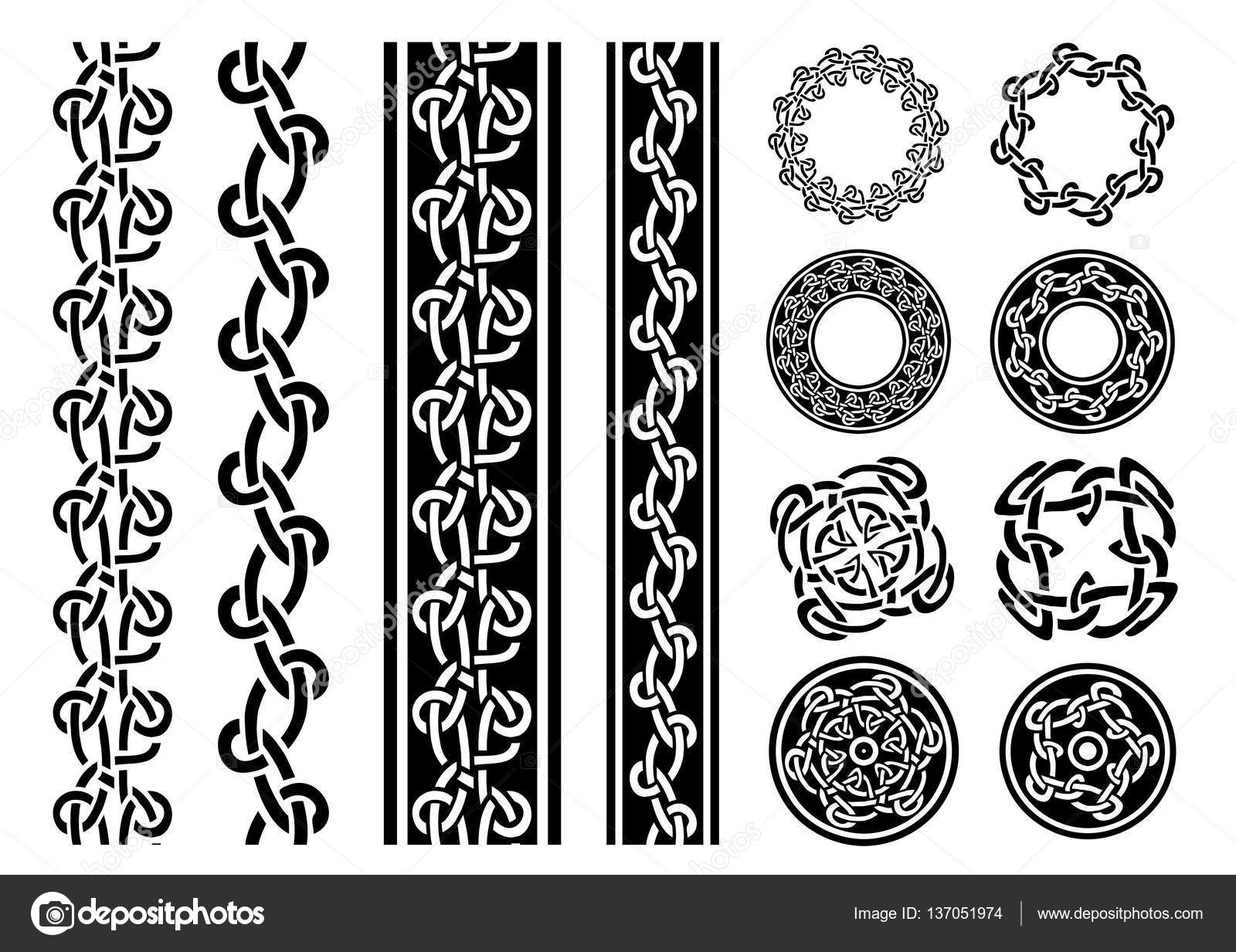 Celtic Borders, Patterns And Rings Set — Stock Vector © benchyb #137051974