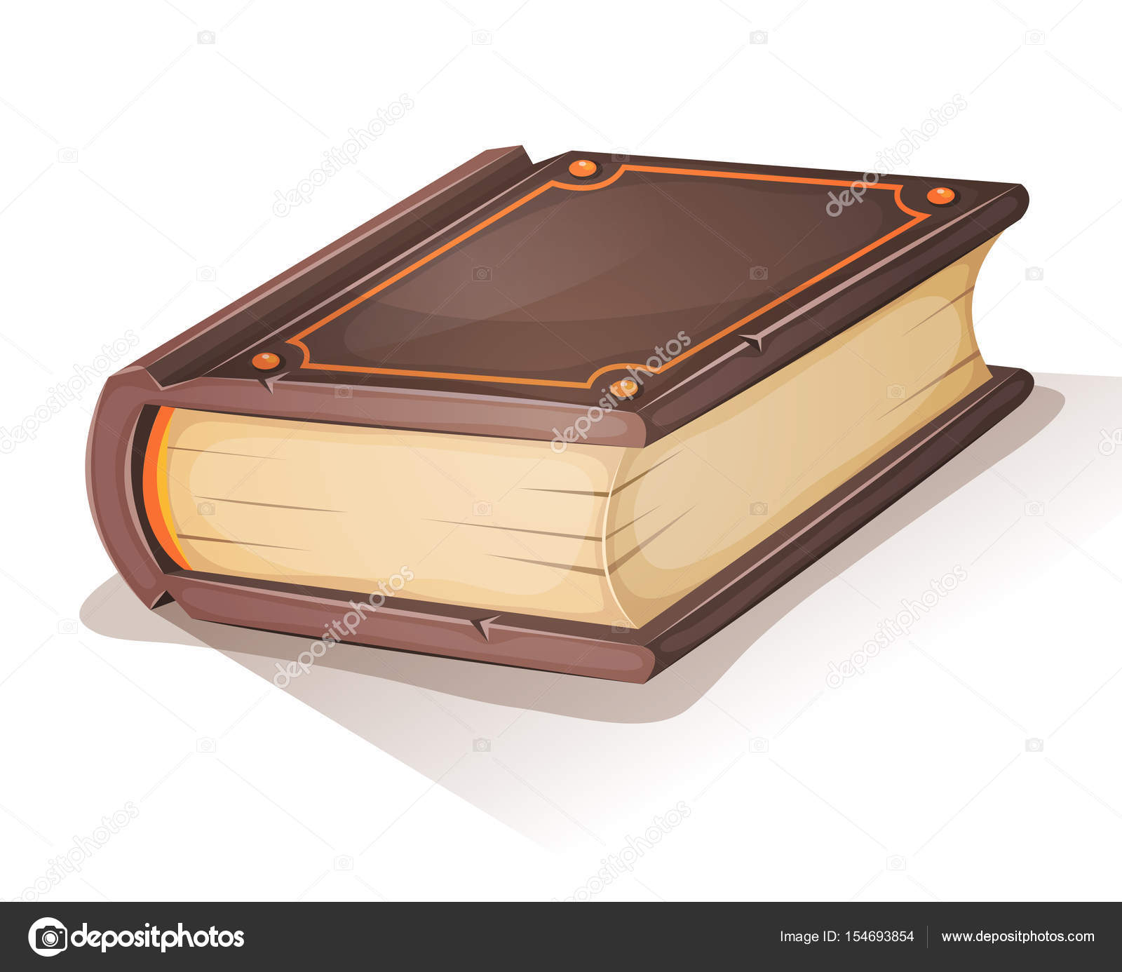Illustration Cartoon Old Big Book Isolated White Background Stock ...