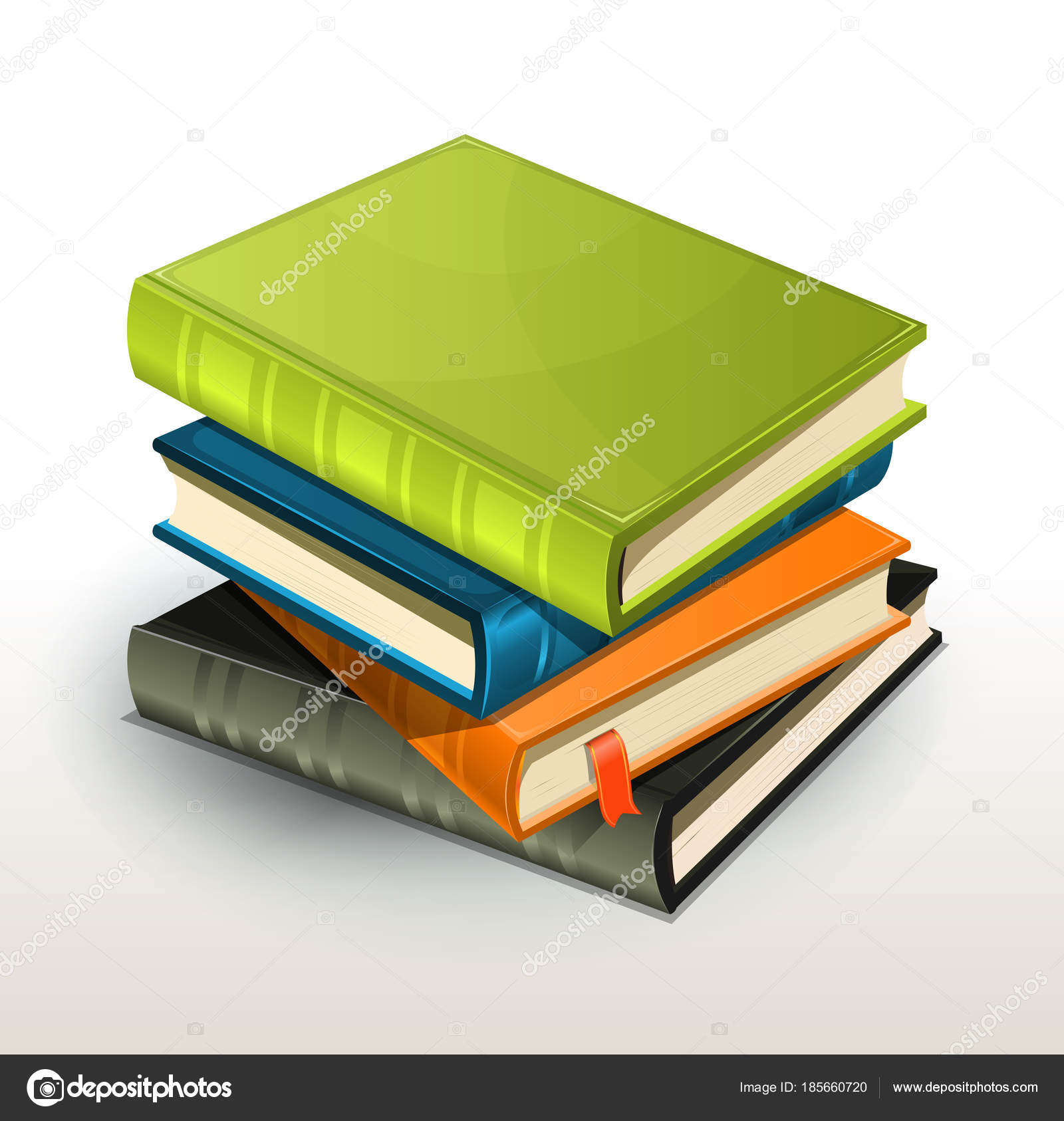 Colourful Stack Books Green Blue Orange Grey Colours — Stock Photo ...