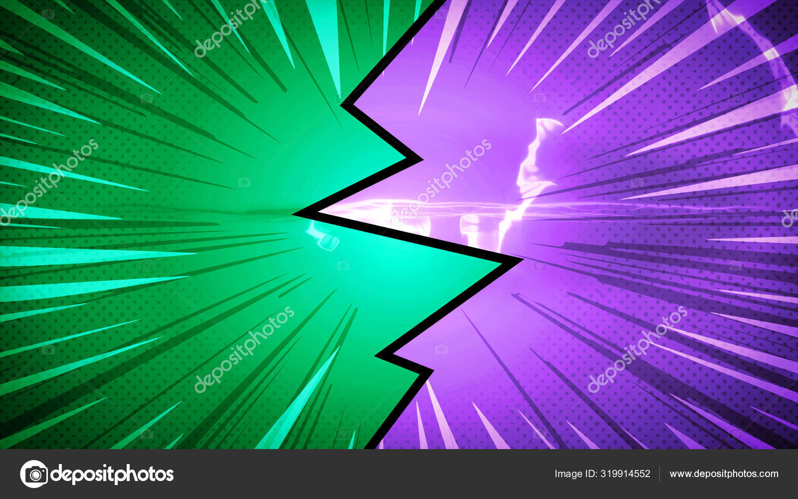 Comic Book Action Layout Background With Power Fx Stock Photo by ...