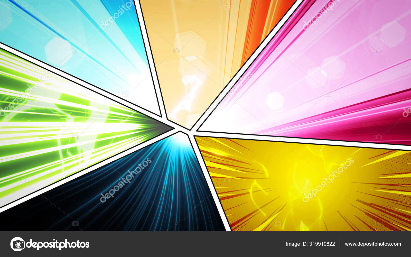 Comic Book Action Layout Background With Power Fx — Stock Photo ...