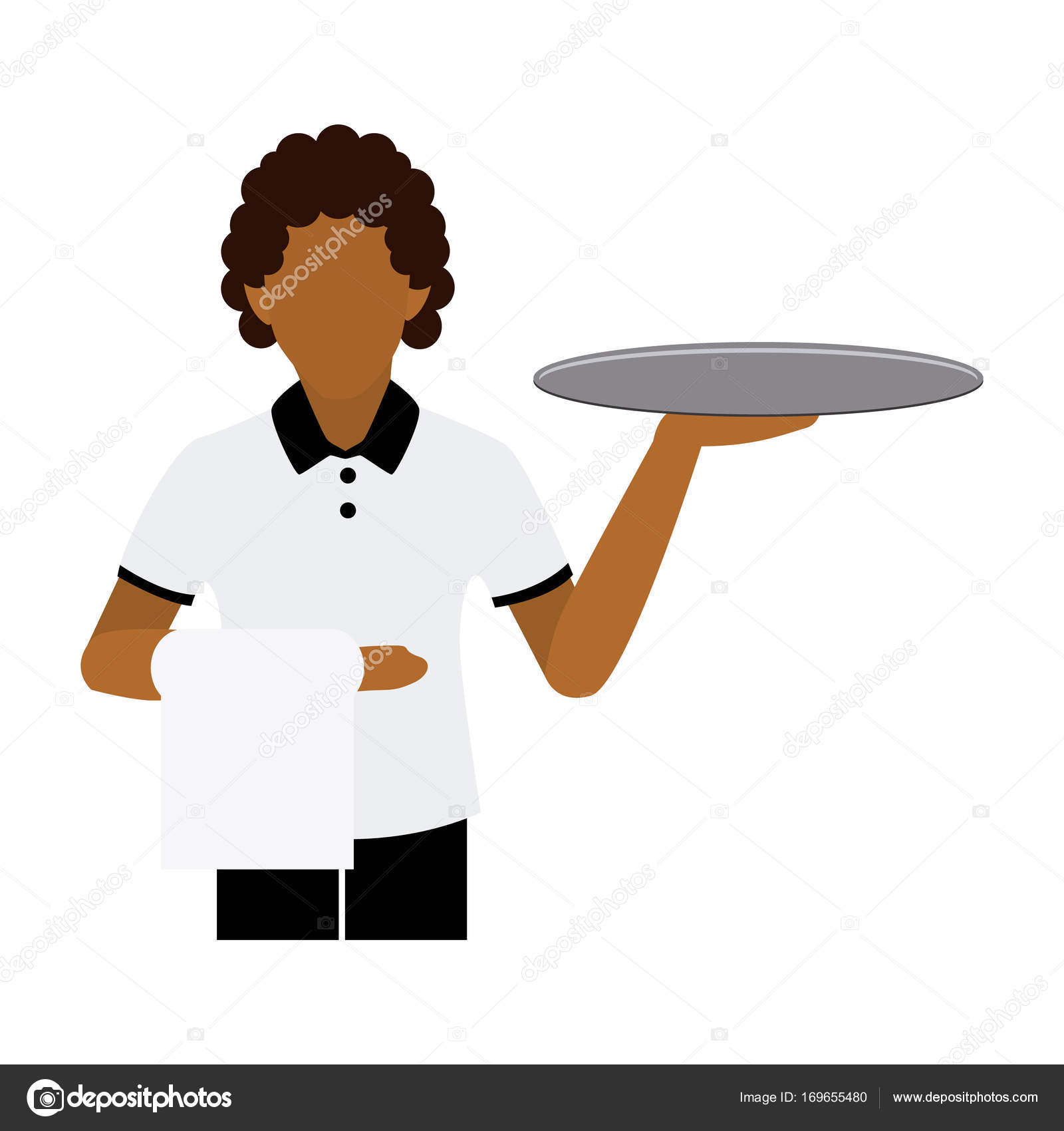 Waiter With Tray Clipart