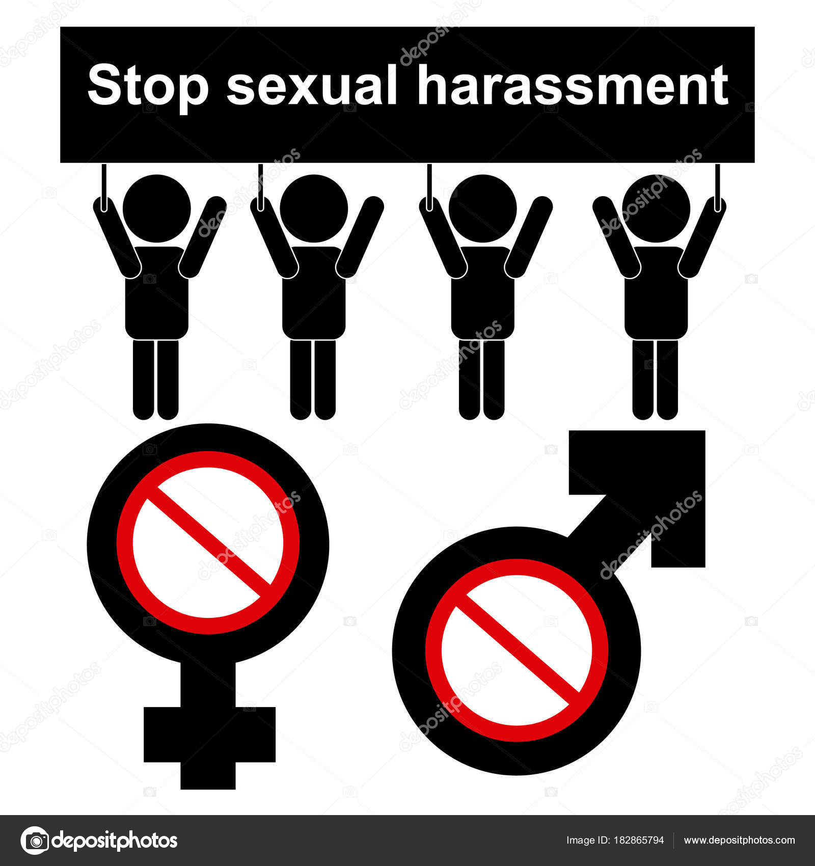 Stop Sexual Harassment Vector — Stock Vector © tifannysanblan #182865794